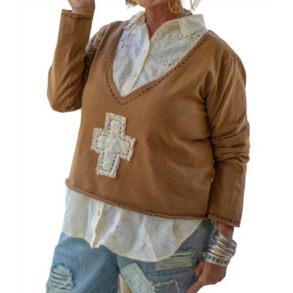 Jaded Gypsy | Tops | New Jaded Gypsy Live Light Top In Tan Cross | Poshmark